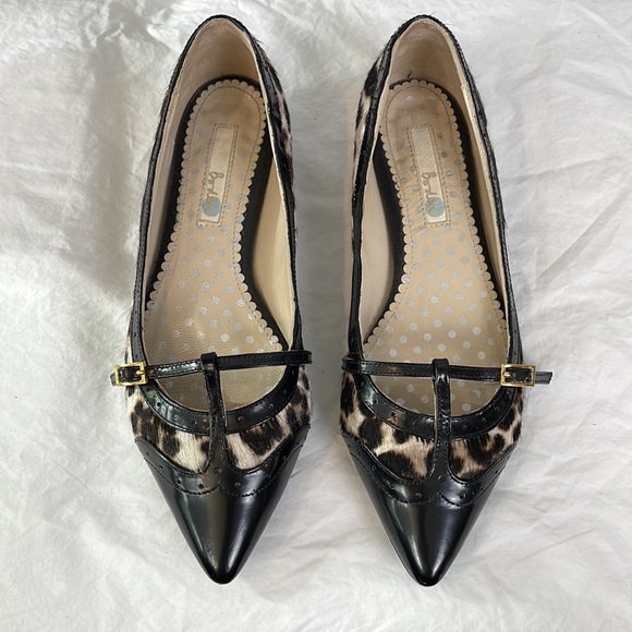 Boden | Shoes | Boden Cheetah Print Cowhide Cap Toe Flats With Mini ...